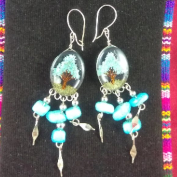 Jewelry | Peruvian Earrings Tree Of Life And Turquoise Natural Stone ...